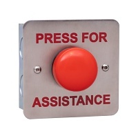 RGL K-RB/PFA Dome Exit Button, Press for Assistance, Red