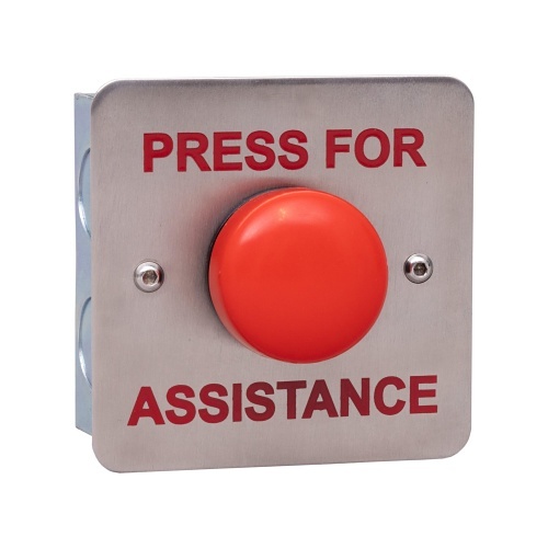 RGL K-RB/PFA Dome Exit Button, Press for Assistance, Red
