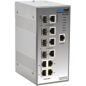 Comnet 8 Ports Manageable Ethernet Switch - 2 Layer Supported - Modular - 2 SFP Slots - Twisted ...